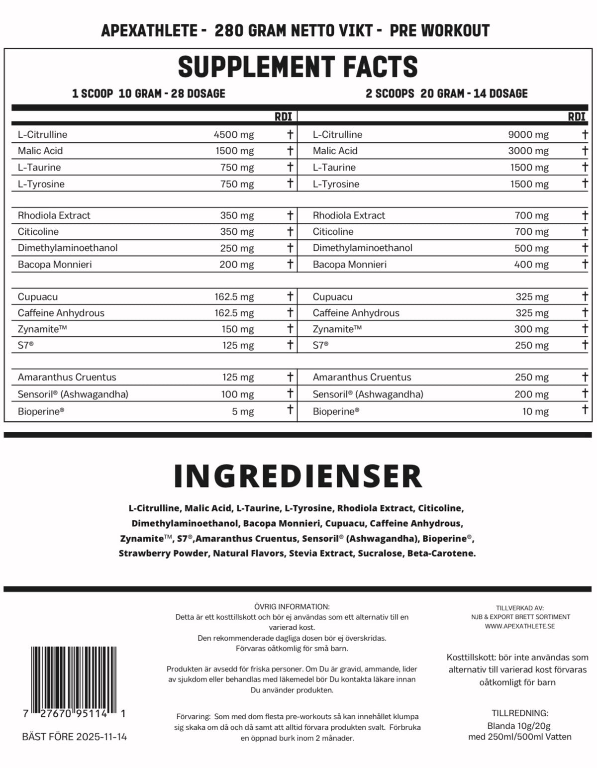 APEXATHLETE - PRE WORKOUT | APEXATHLETE